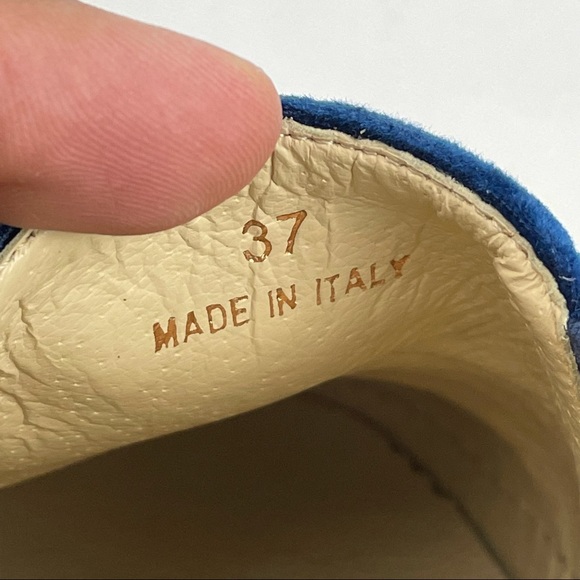 M. Gemi | Shoes | M Gemi Sofia Blue Velvet Sneakers 37 Us 7 | Poshmark